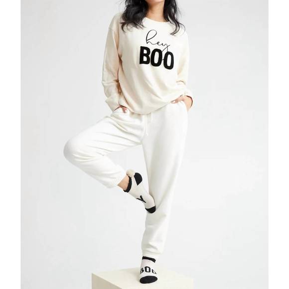 Shiraleah | Sweaters | New Shiraleah Hey Boo Sweatshirt In Putty | Poshmark